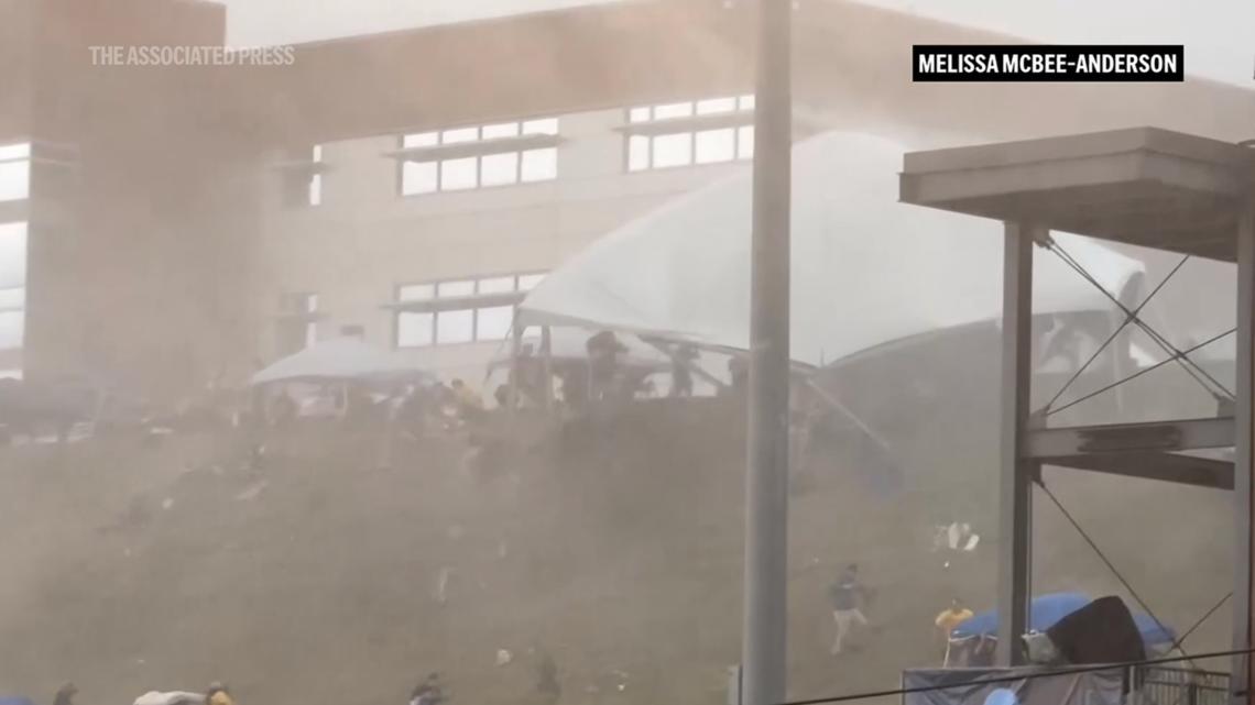 WATCH: Strong wind at NCAA baseball tournament in West Virginia sends 5 ...
