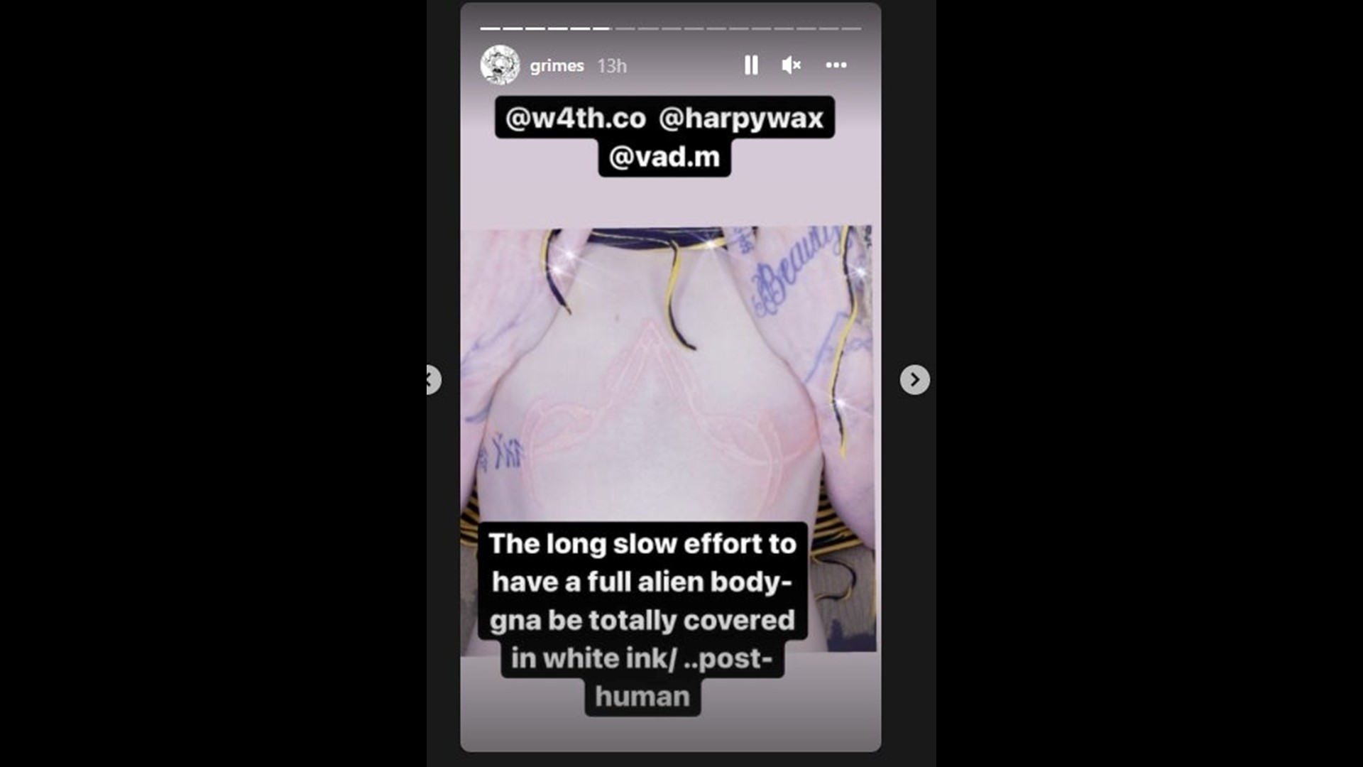 Grimes Shows Off New Ink, Says She Plans to Have a 'Full Alien Body ...