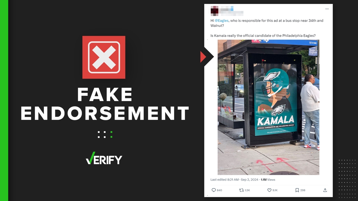 Philadelphia Eagles not behind pro-Harris campaign posters | wgrz.com
