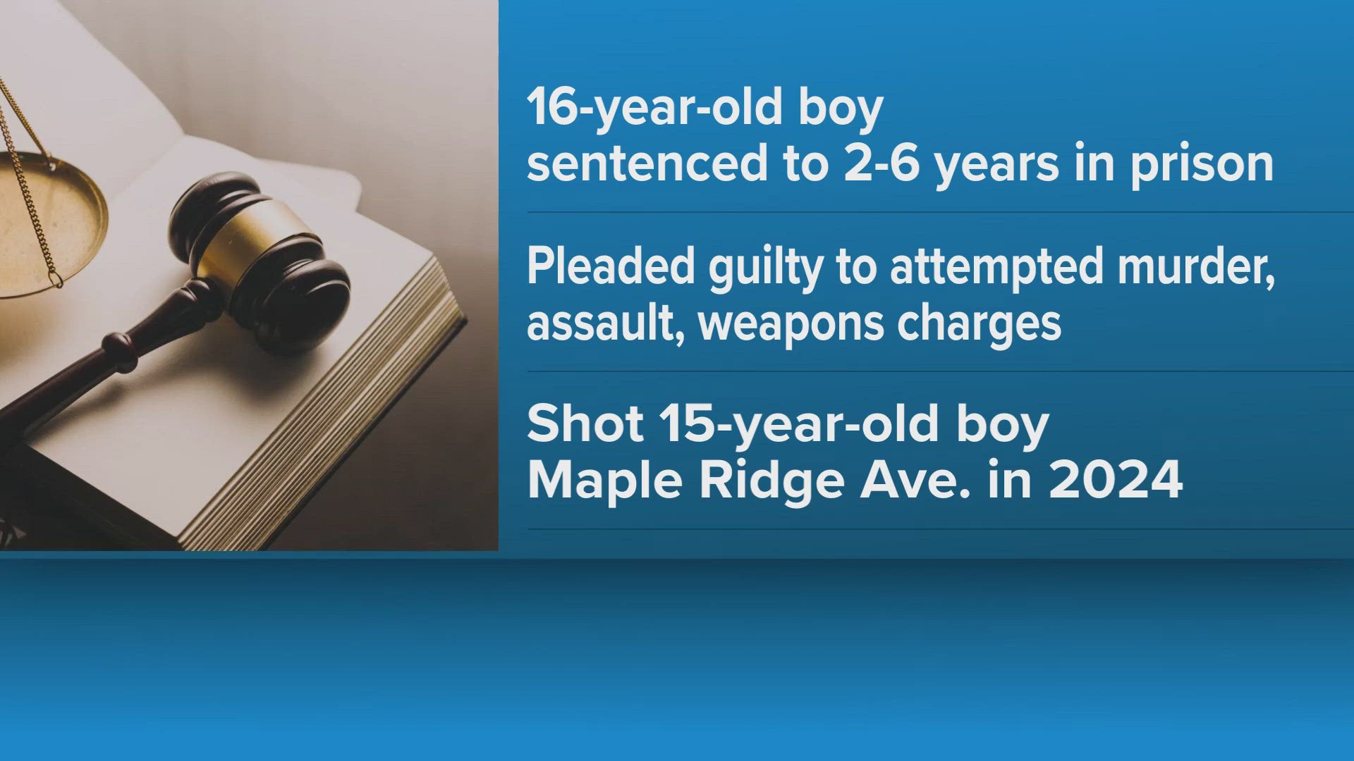 Buffalo teen sentenced to 2-6 years for shooting 15-year-old | wgrz.com