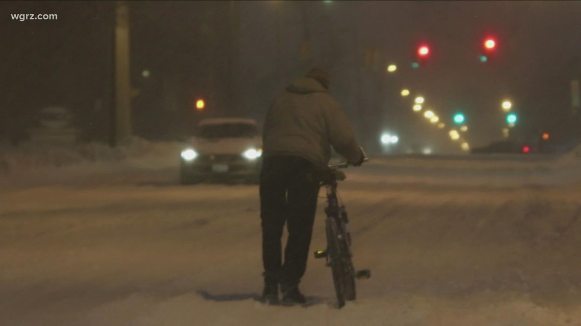 Slick road conditions and snow removal continues overnight | wgrz.com