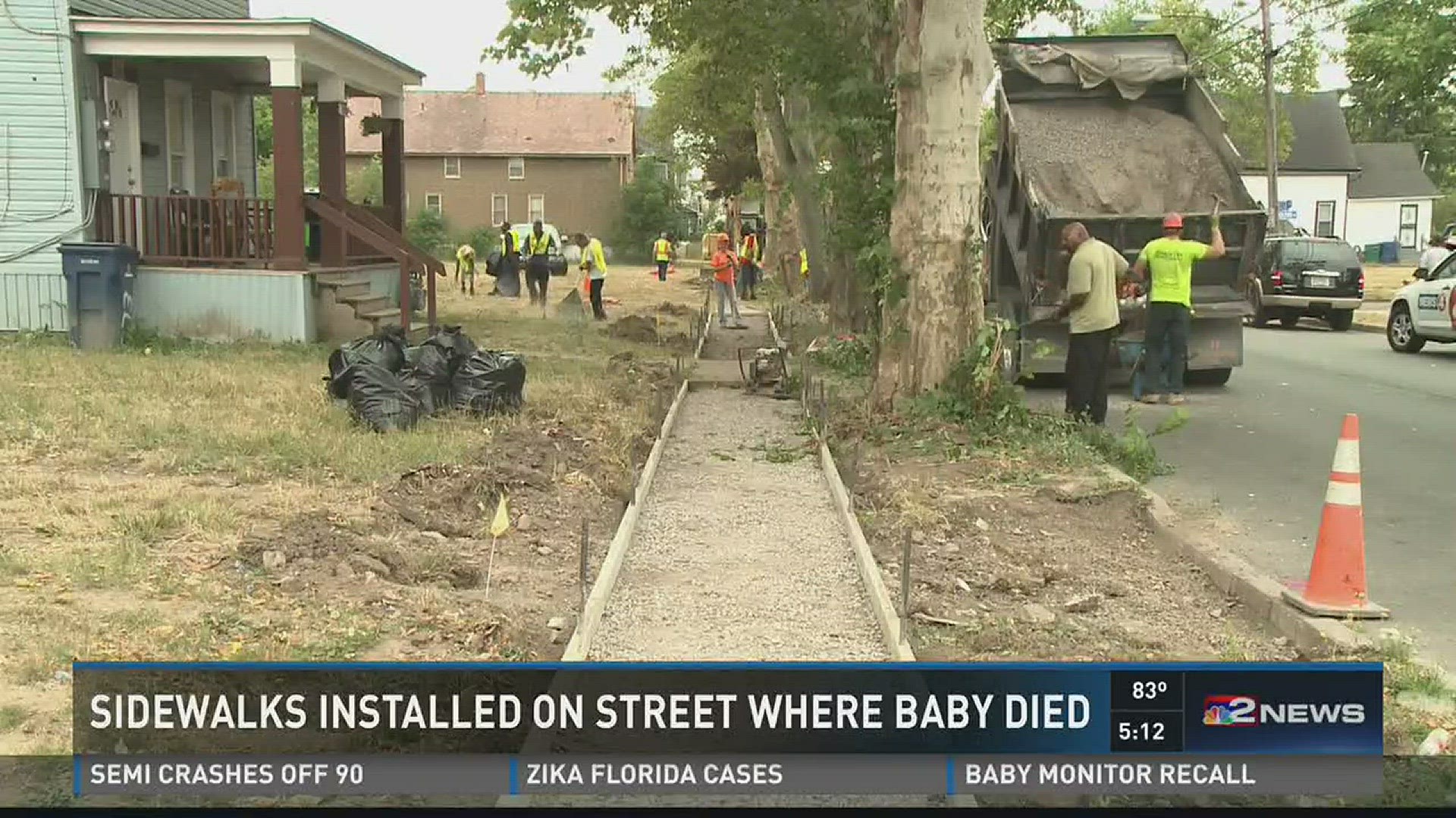 Sidewalks installed on street where baby died | wgrz.com