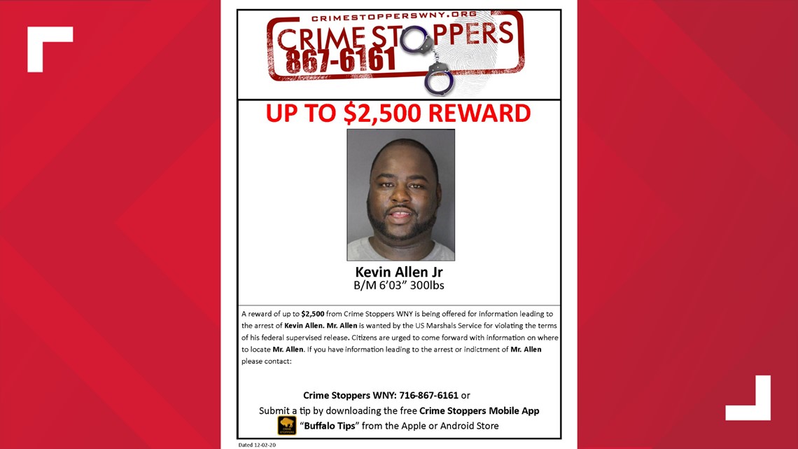 Reward offered for information leading to arrest of Kevin Allen | wgrz.com