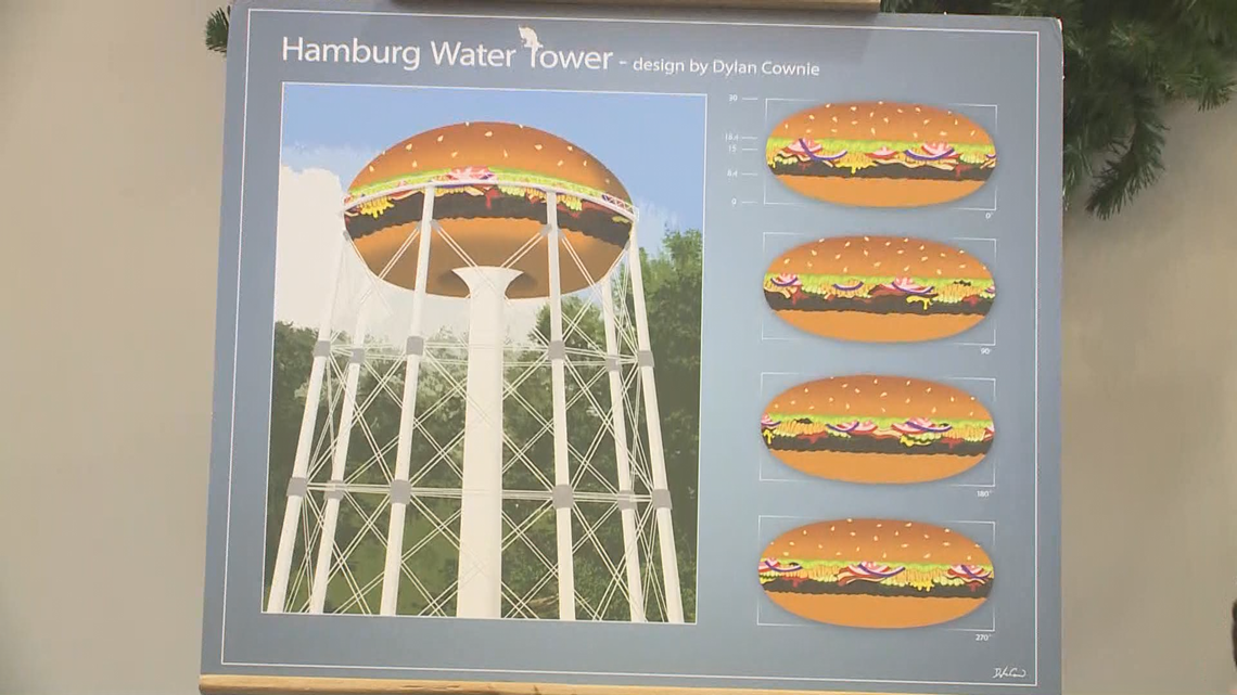 Hamburger Water Tower Design Unveiled Saturday | wgrz.com