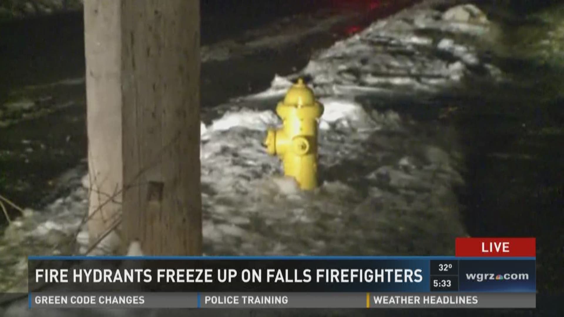 Fire hydrants freeze on Falls firefighters | wgrz.com