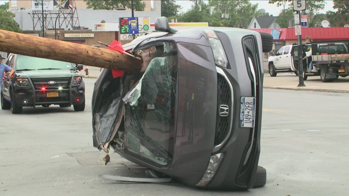 Car Ends Up Impaled By Utility Pole | wgrz.com