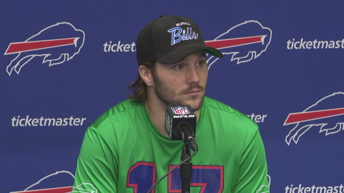 Why was Josh Allen wearing a green shirt after practice? | wgrz.com