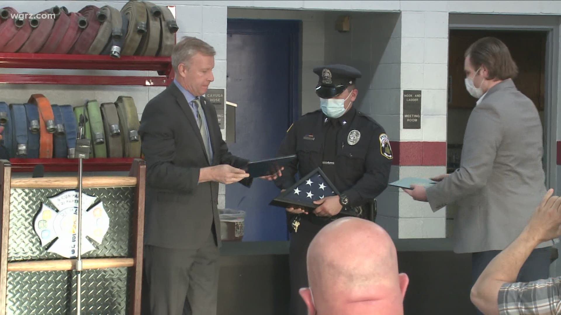 Lancaster police officer honored for heroism after saving 3 people from ...