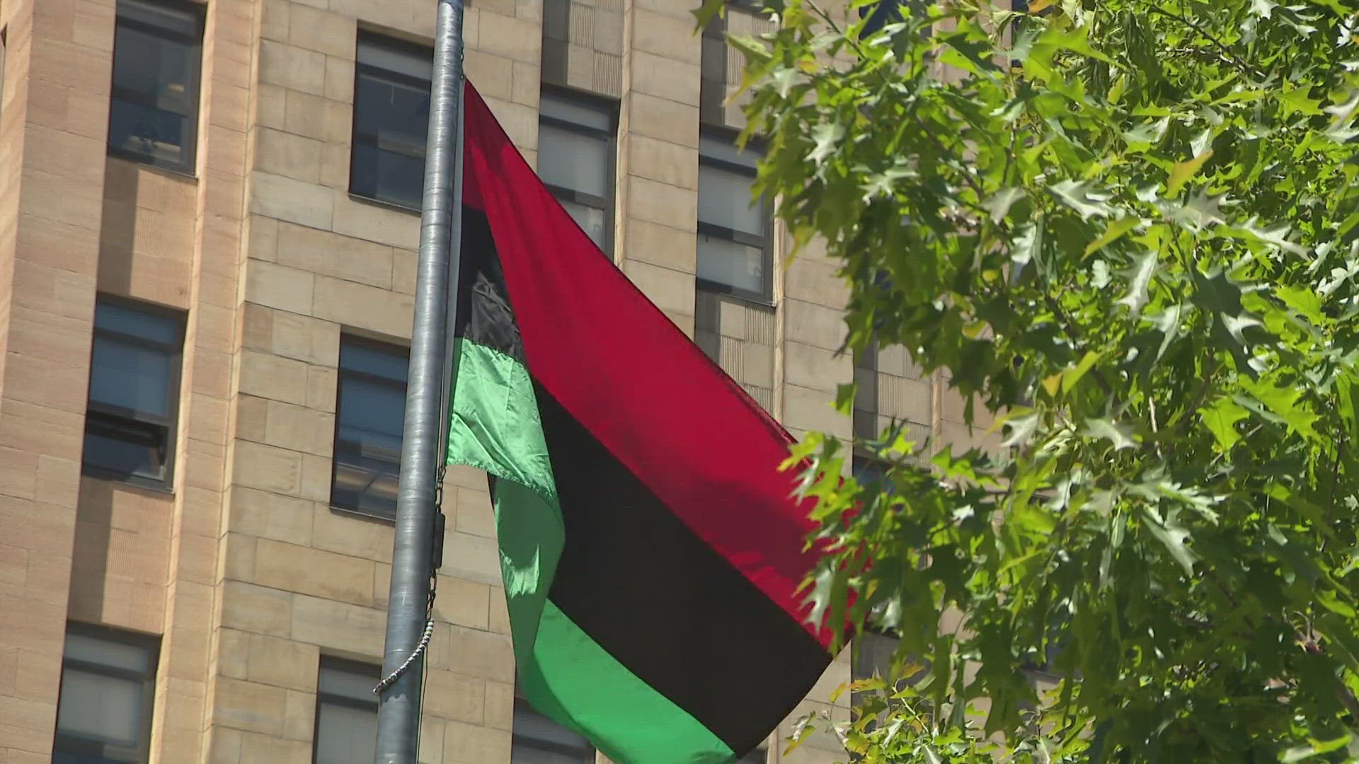 Juneteenth flag raising in Niagara Square downtown Buffalo | wgrz.com