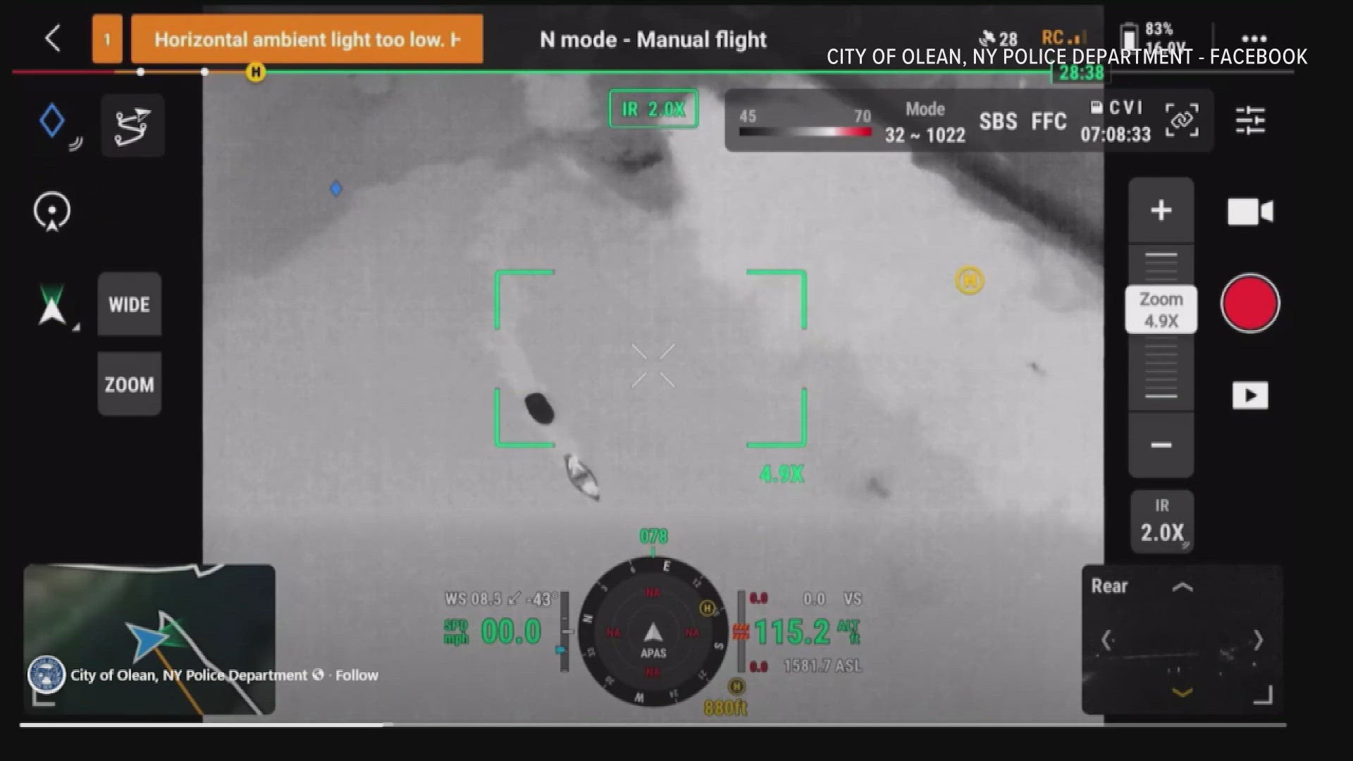 Olean Police rescue kayakers with drone technology | wgrz.com