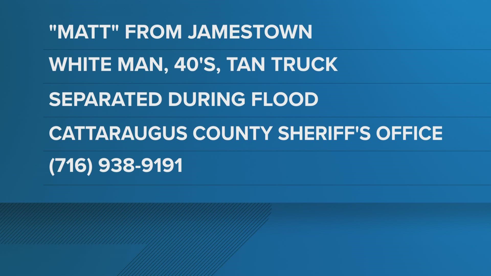 Catt Co Sheriff looking for man lost in flood | wgrz.com