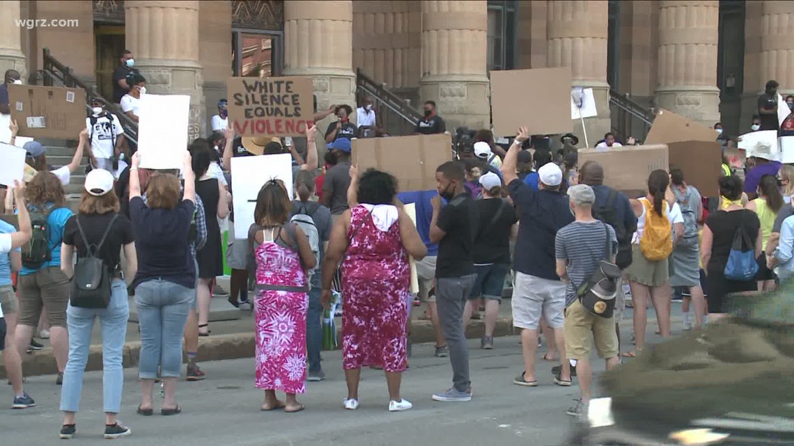 Teachers, students and parents protest outside City Hall | wgrz.com