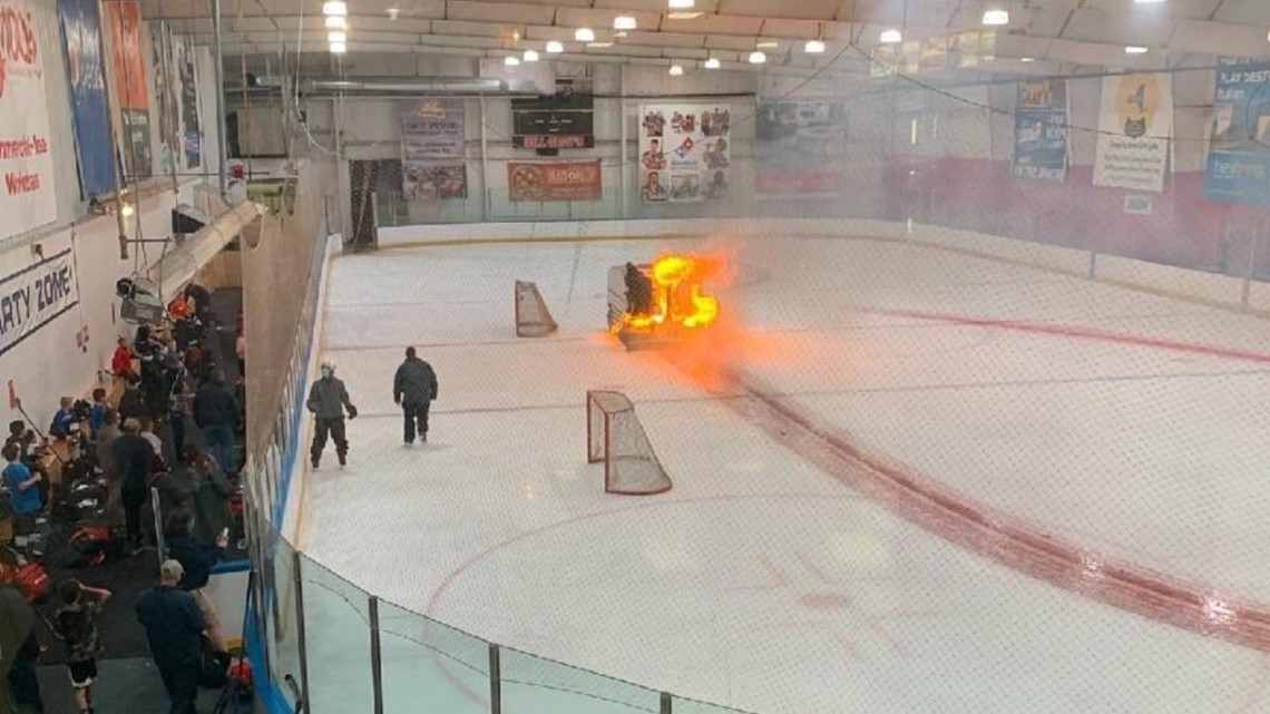 Zamboni catches fire in Rochester; video goes viral on social media ...