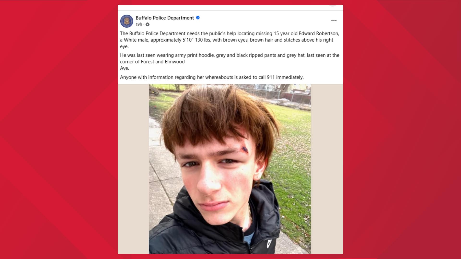 City of Buffalo Police Dept. looking for a missing 15-year-old | wgrz.com