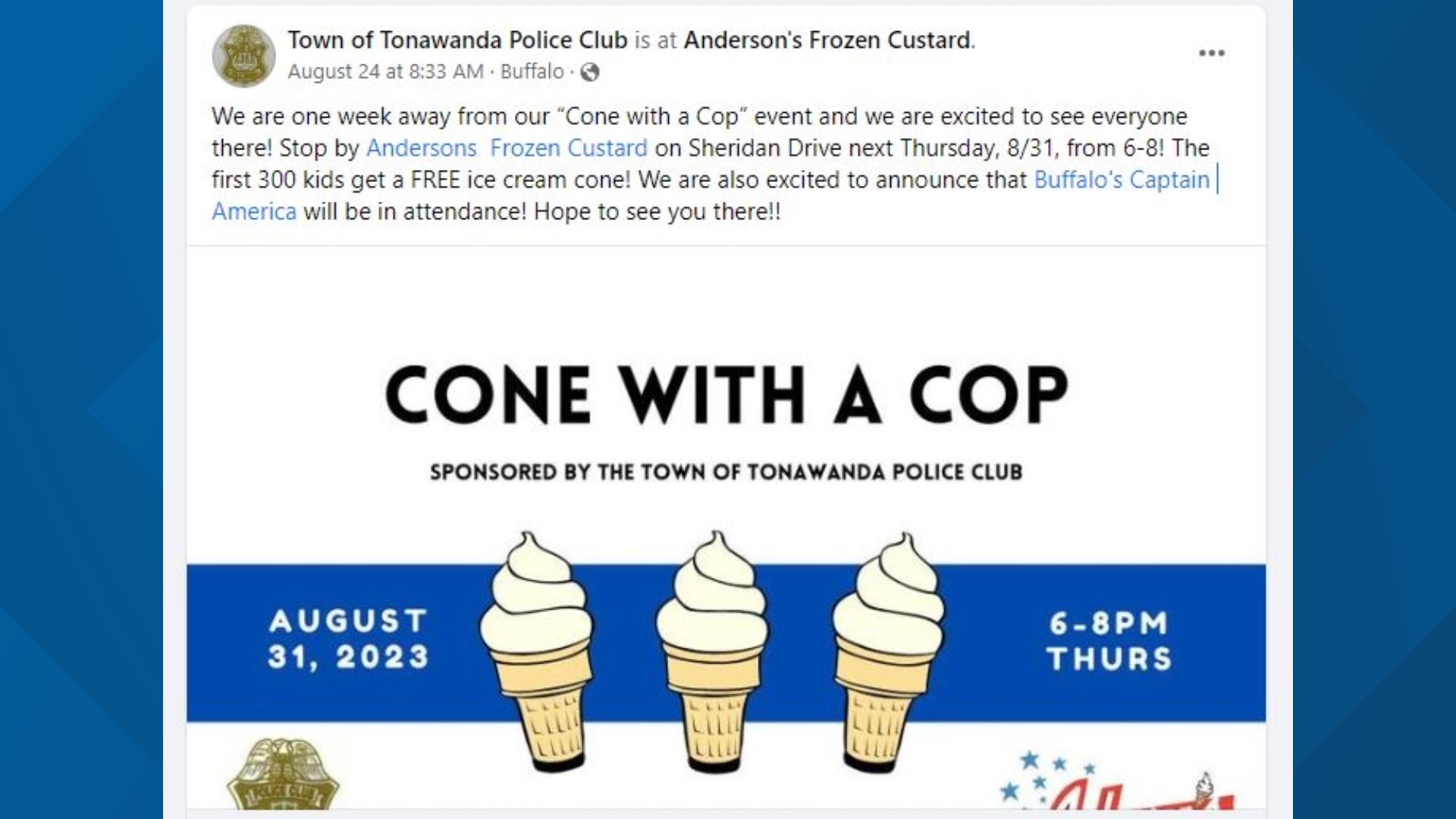 Anderson's hosting cone with a cop | wgrz.com
