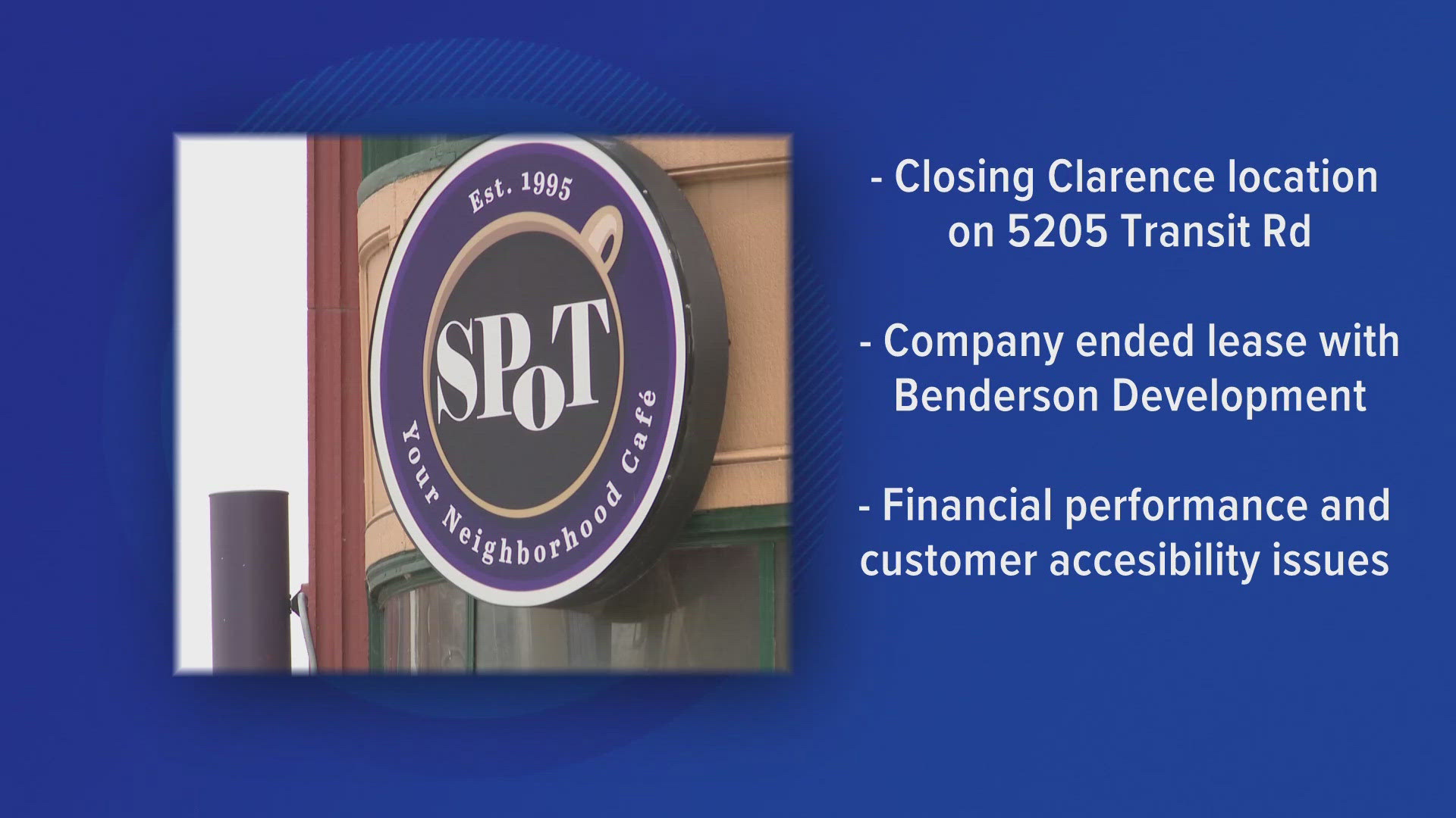 SpOt Coffee closes Clarence location | wgrz.com