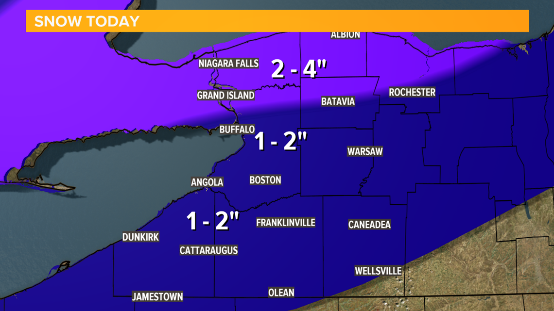 Winter storm dumps several inches of snow across WNY | wgrz.com