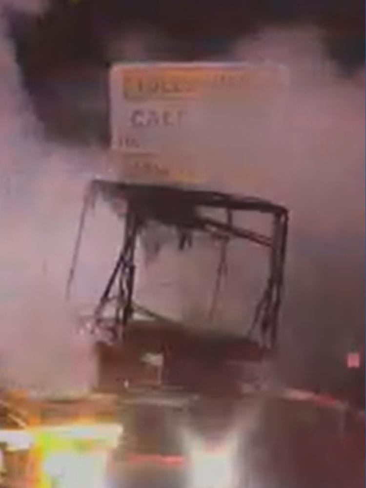 Fiery tractor-trailer crash stops traffic on I-90 eastbound | wgrz.com