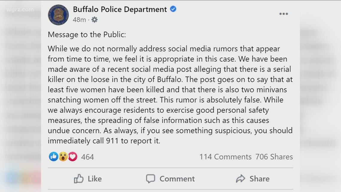 Buffalo Police: Rumors about a serial killer in Buffalo are false ...