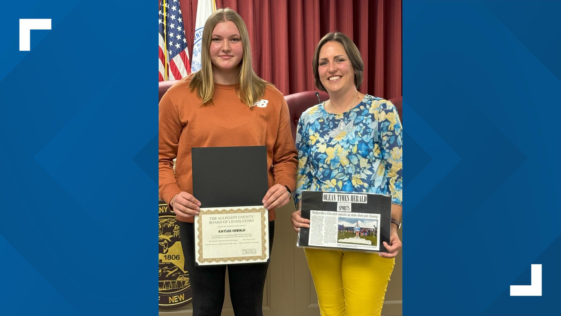 Wellsville Central School celebrate softball and shotput state champs ...