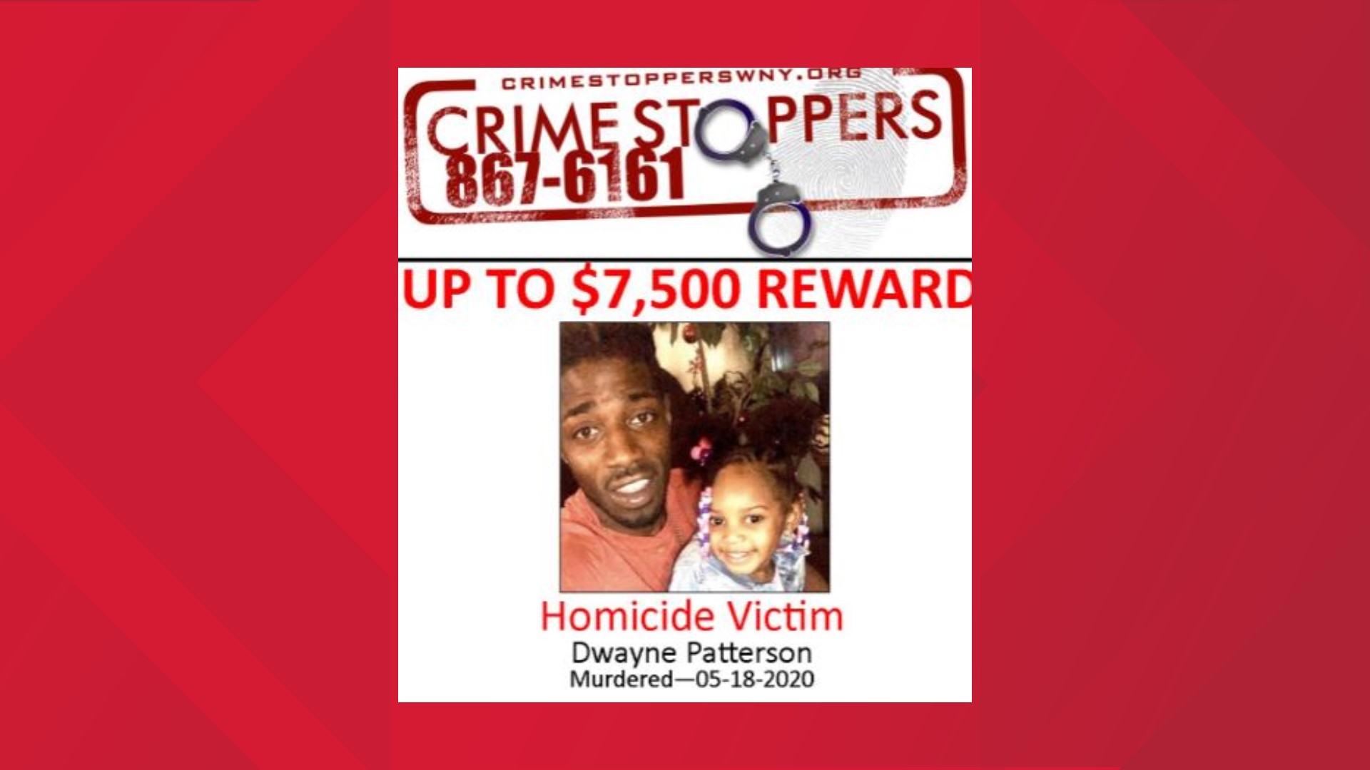 Crime Stoppers seek help, offers reward in Dwayne Patterson case | wgrz.com
