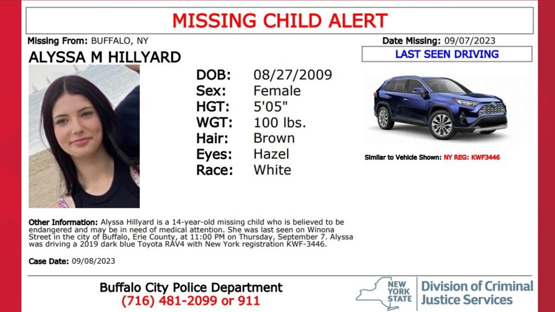 Alert has been cancelled for BPD need help in locating a 14-year old girl | wgrz.com