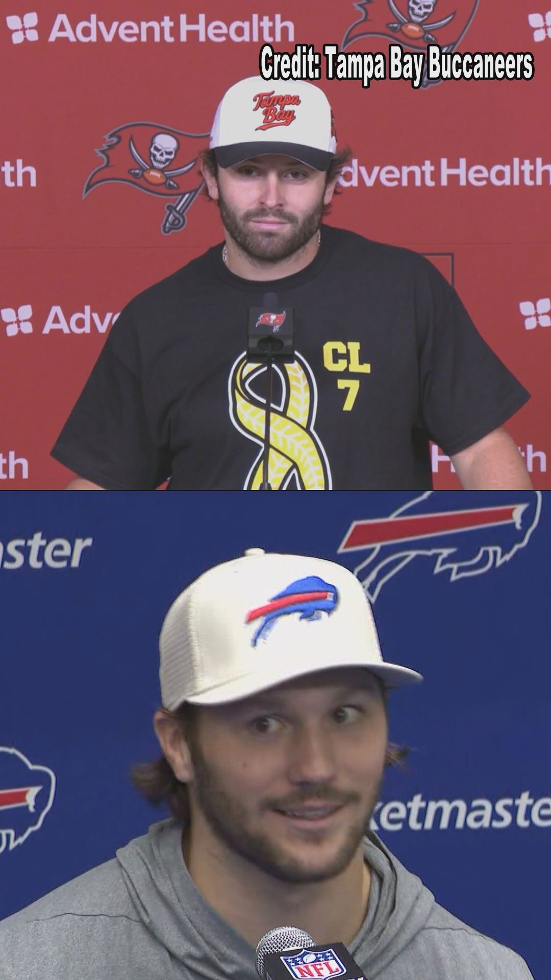 Josh Allen chirps back after Baker Mayfield makes a comment about his ...
