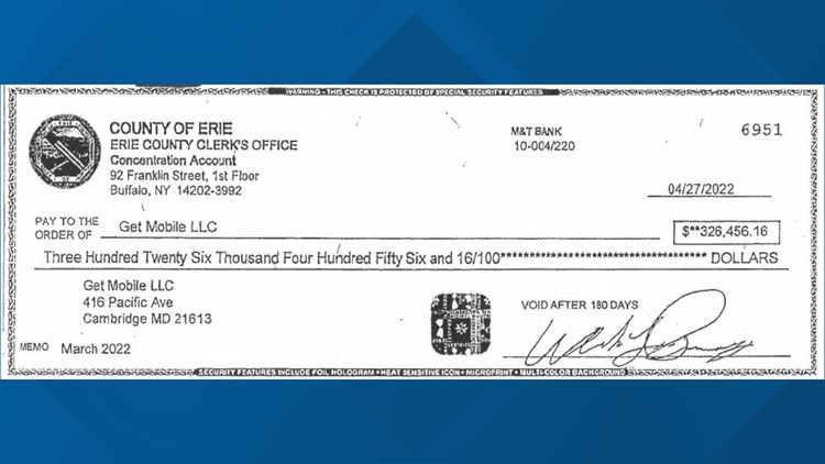 Erie County check intercepted, counterfeit forged, results in the theft ...