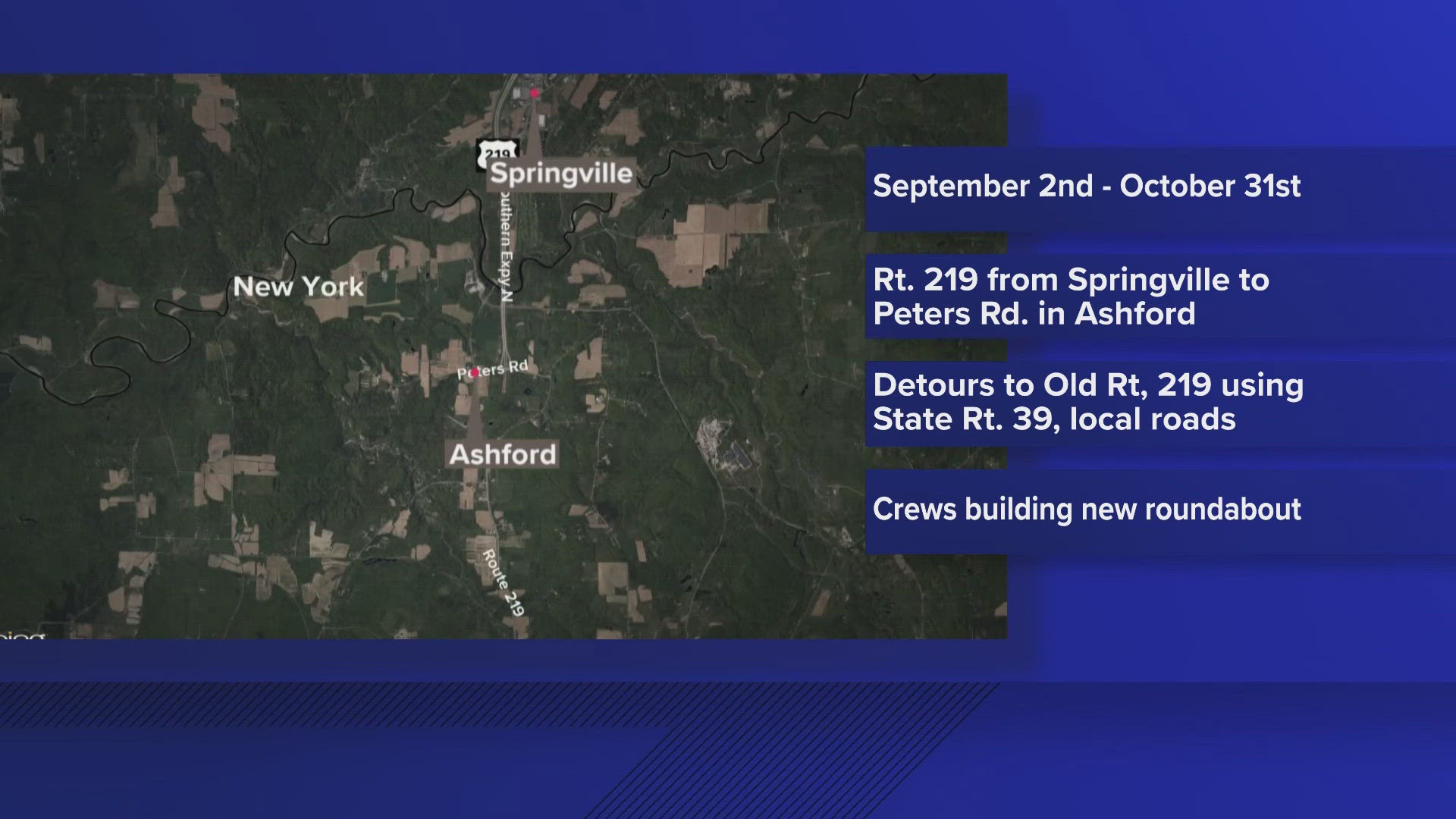Route 219 closes for roundabout construction starting Sept. 2 | wgrz.com