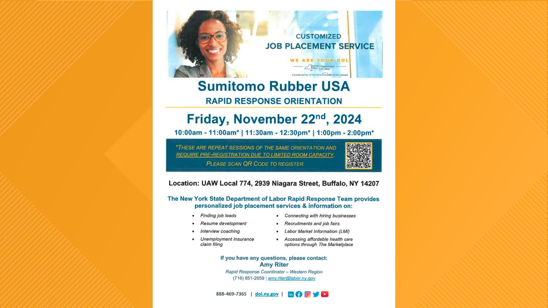 NYSDOL rapid response team offers services to laid-off Sumitomo workers ...