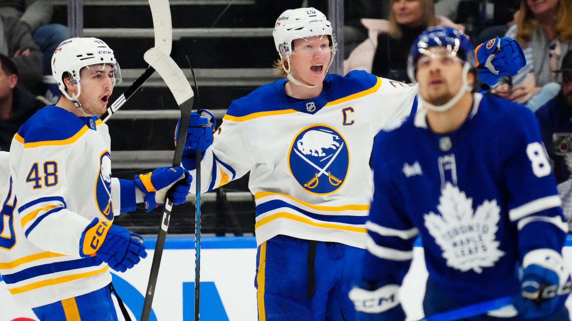 Dahlin scores first NHL hat trick to lead Sabres to 7-4 win over Maple ...