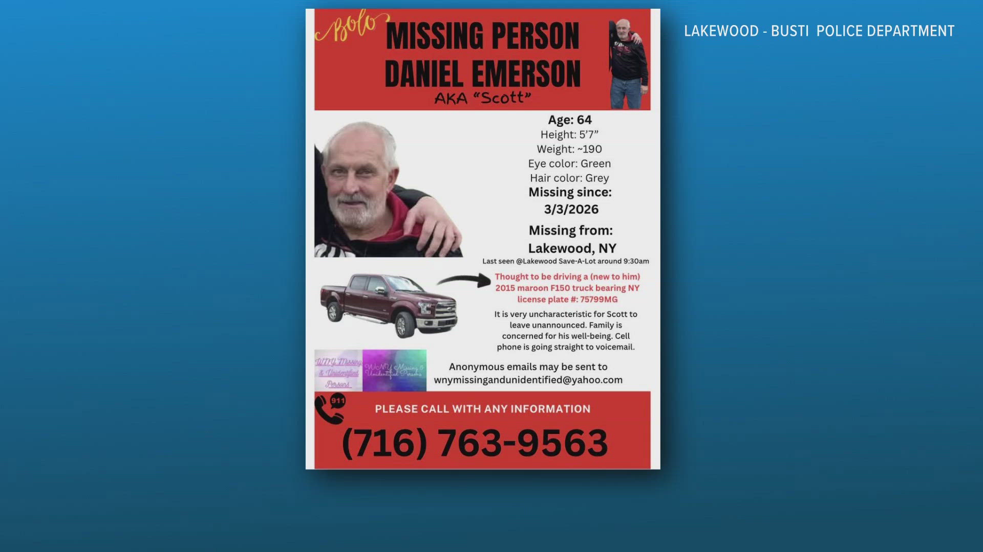 Search for missing Lakewood man to resume Monday | wgrz.com