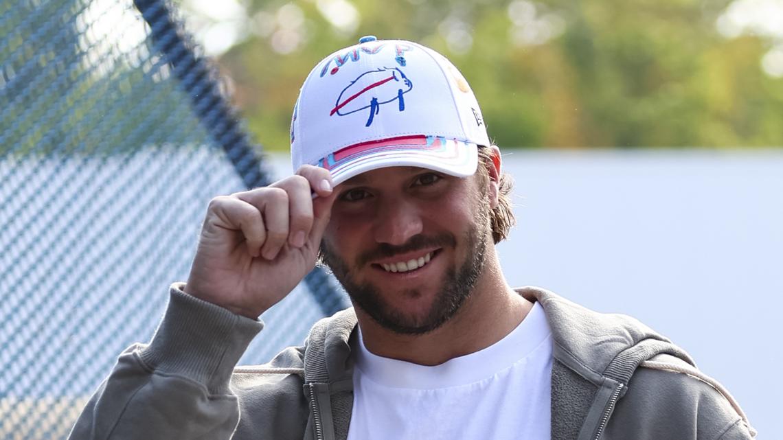 Josh Allen wears cap designed by 12-year-old cancer patient | wgrz.com