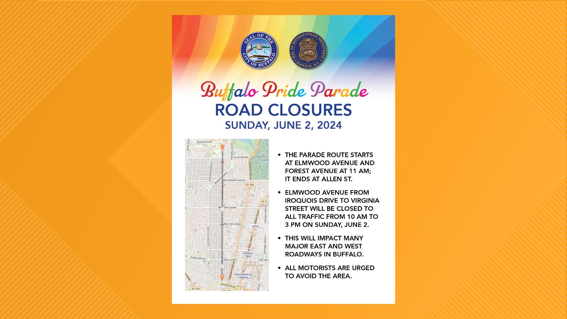 Traffic information for Sunday's Pride Parade | wgrz.com