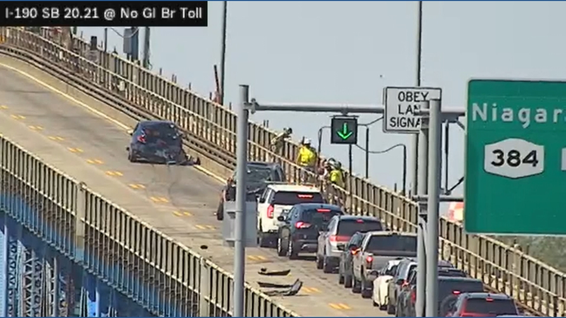 Crash on Grand Island Bridge causing backup on I-190 | wgrz.com