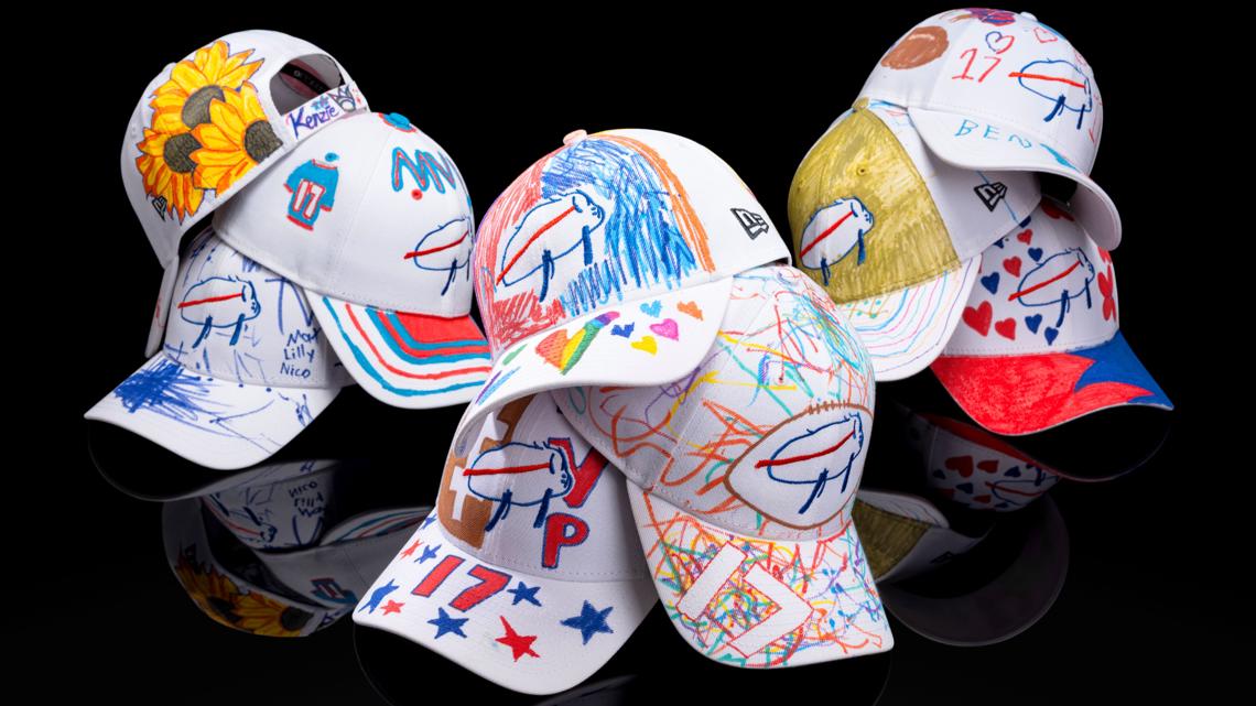 Josh Allen wears custom caps by young patients at Bills games | wgrz.com