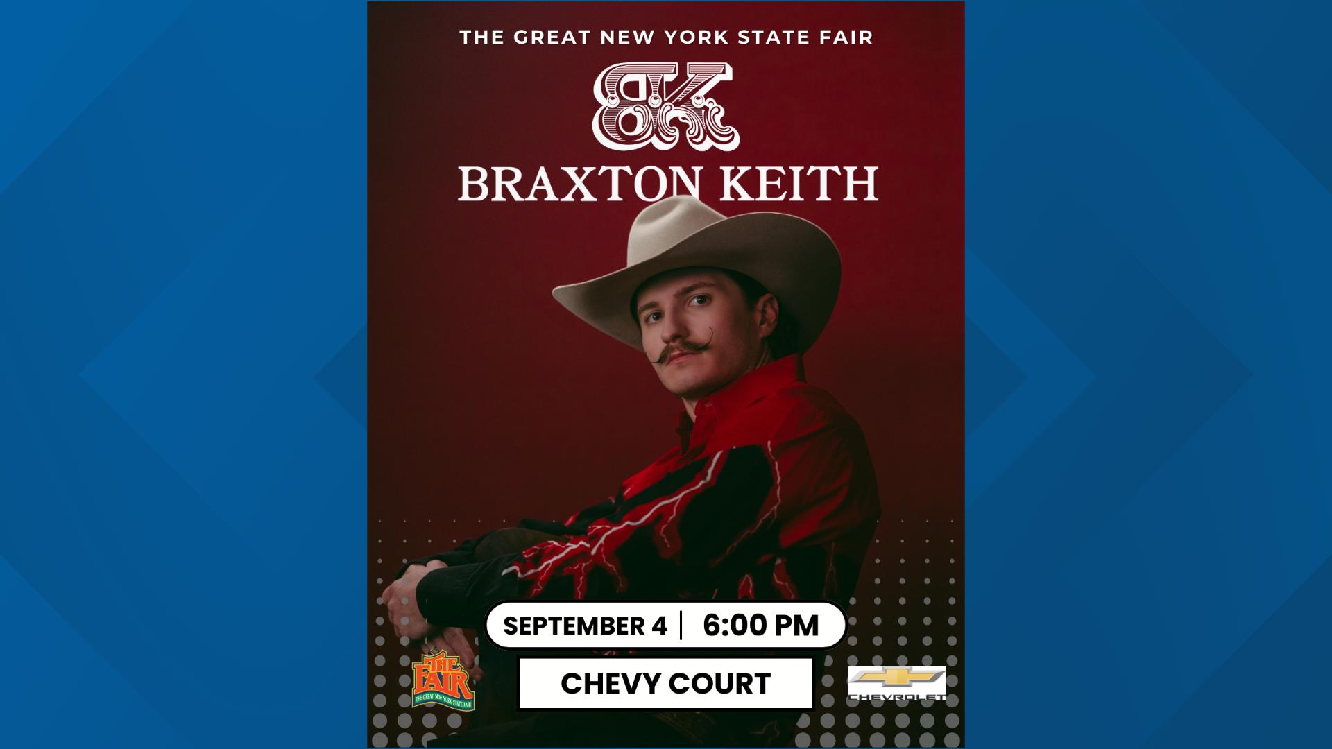 Braxton Keith joins Great New York State Fair concert lineup | wgrz.com