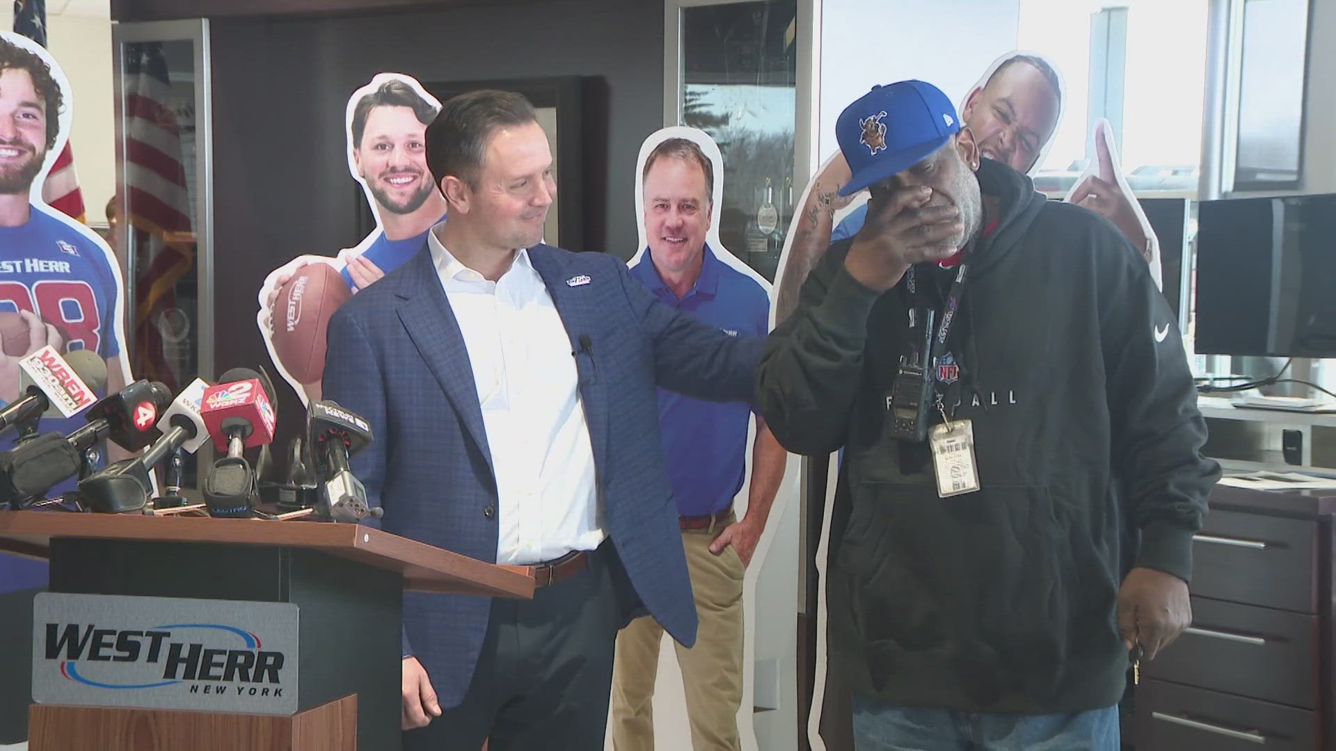 West Herr gifts Bills mailroom employee Slick Rick a car | wgrz.com