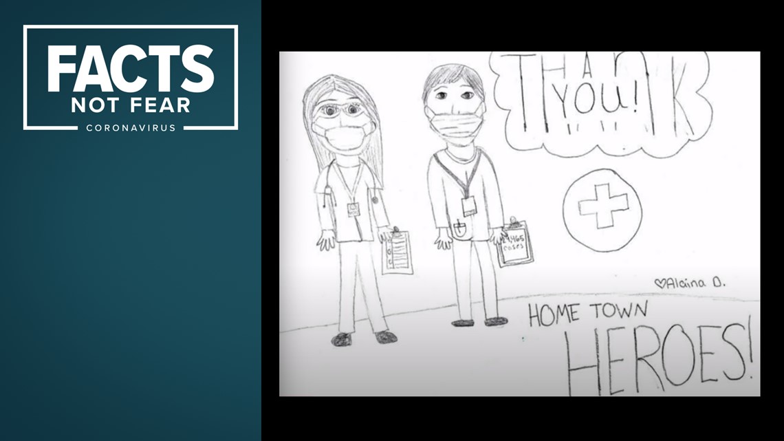 Local art students say 'thank you' to coronavirus pandemic heroes ...