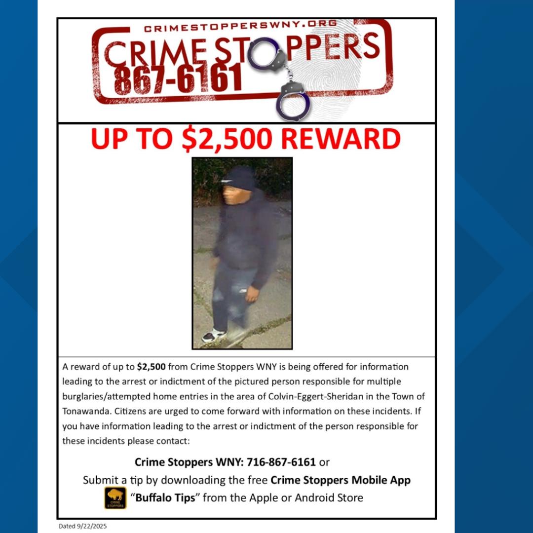 Crime Stoppers offers $2,500 reward for info on Tonawanda burglaries ...