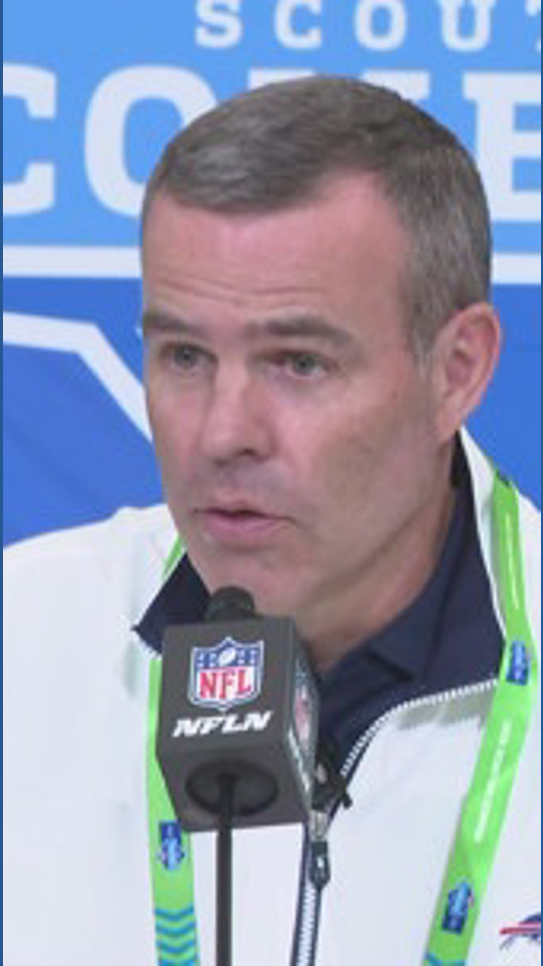 Buffalo Bills Brandon Beane and Joe Brady address media during Scouting ...