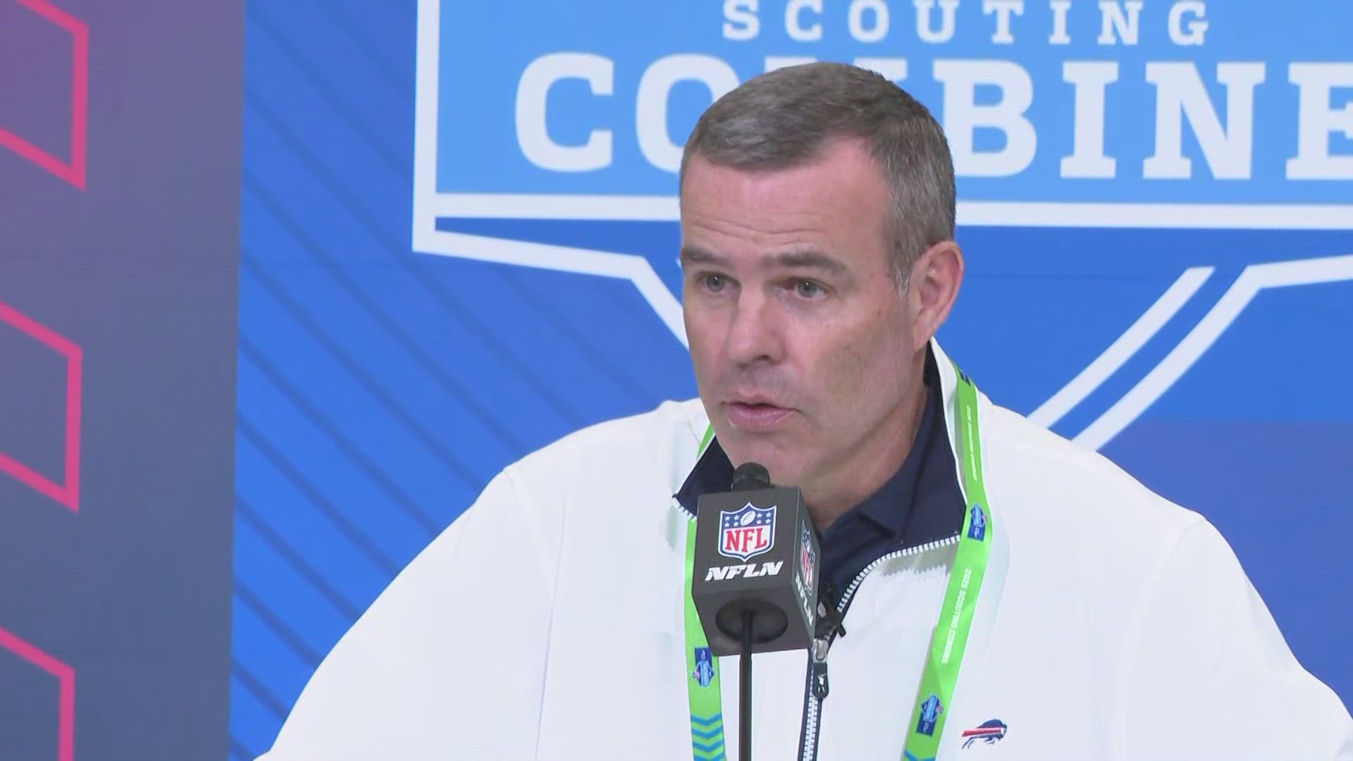 Buffalo Bills Brandon Beane and Joe Brady address media during Scouting ...