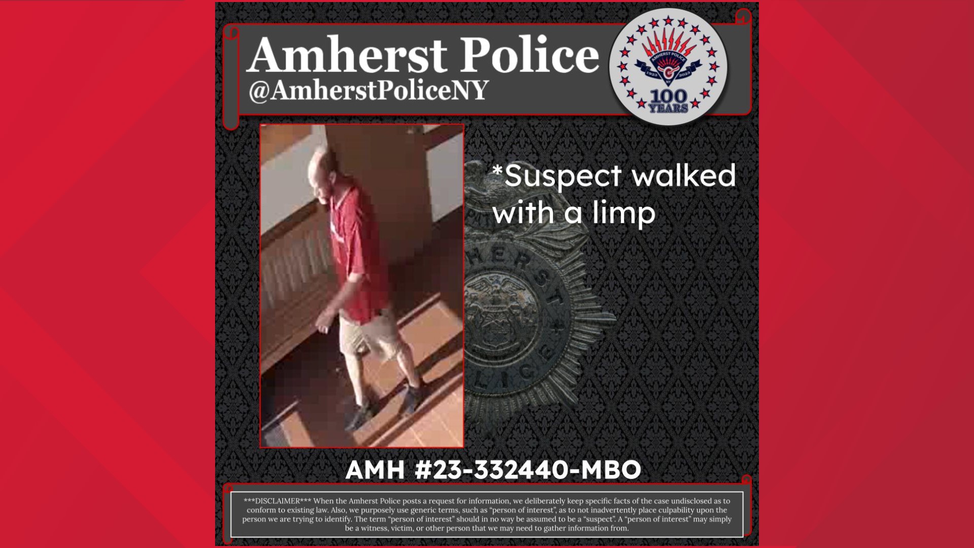 Amherst Police Looking For Help Identifying An Alleged Bike Thief