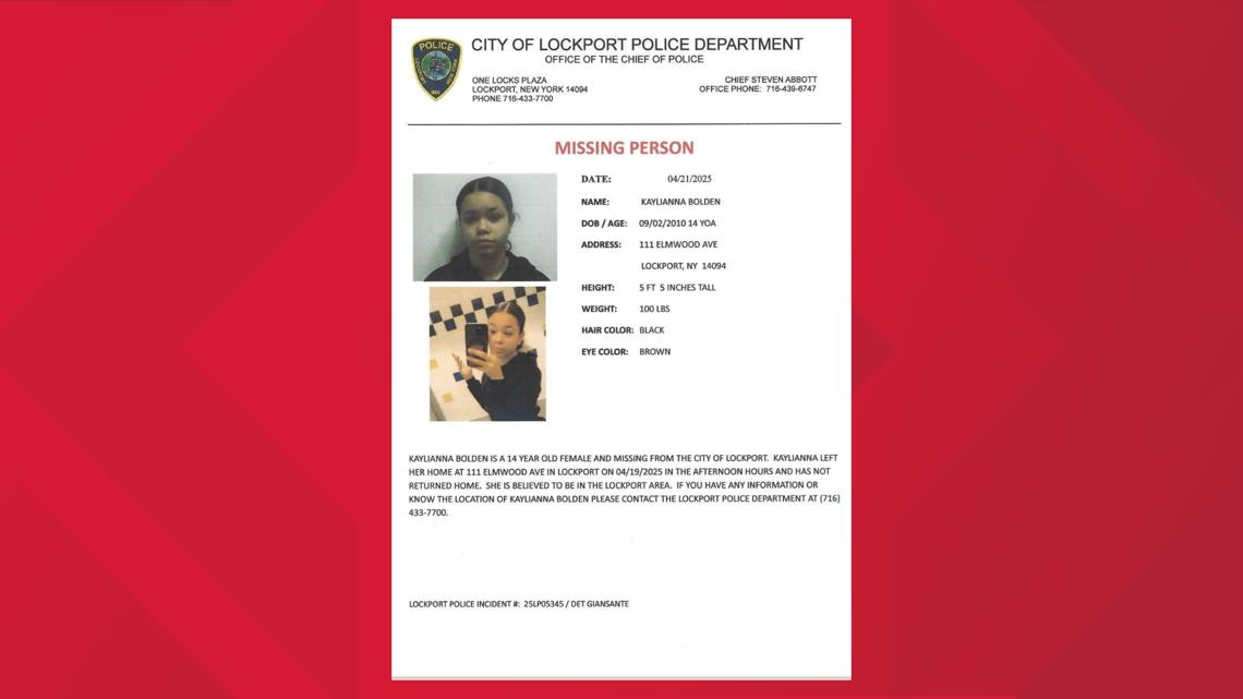 Help find missing 14-year-old Kaylianna in Lockport | wgrz.com