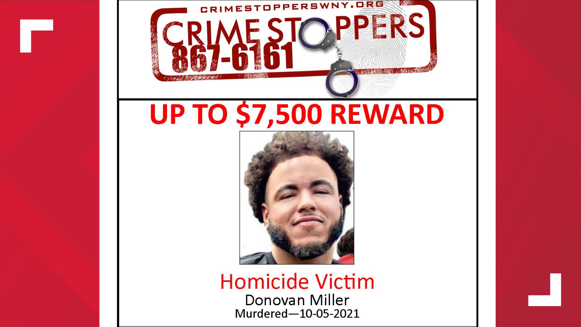 Crime Stoppers WNY offering reward for homicide of Donovan Miller | wgrz.com