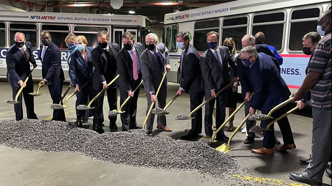 Leaders break ground on new NFTA electric bus charging station in ...