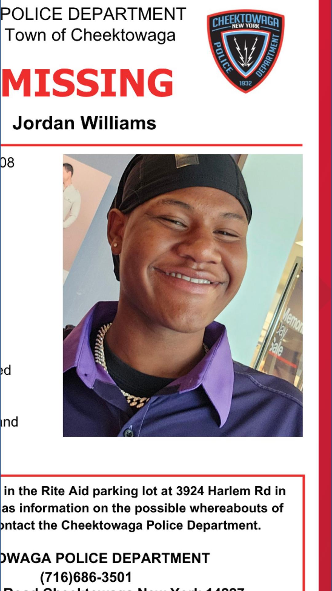 Cheektowaga Police seek help finding 17-year-old Jordan Williams | wgrz.com