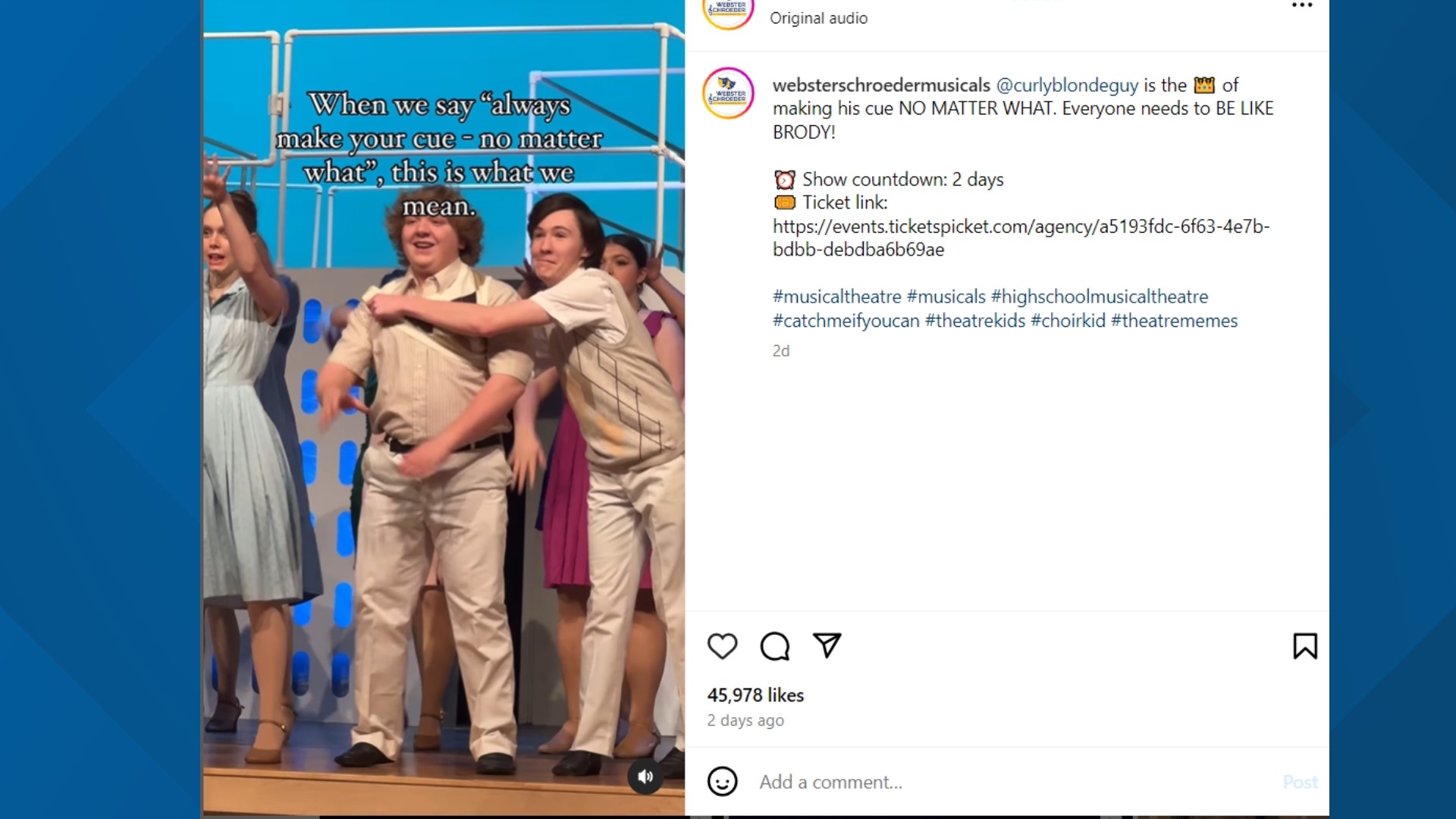 Funny wardrobe malfunction during school musical | wgrz.com