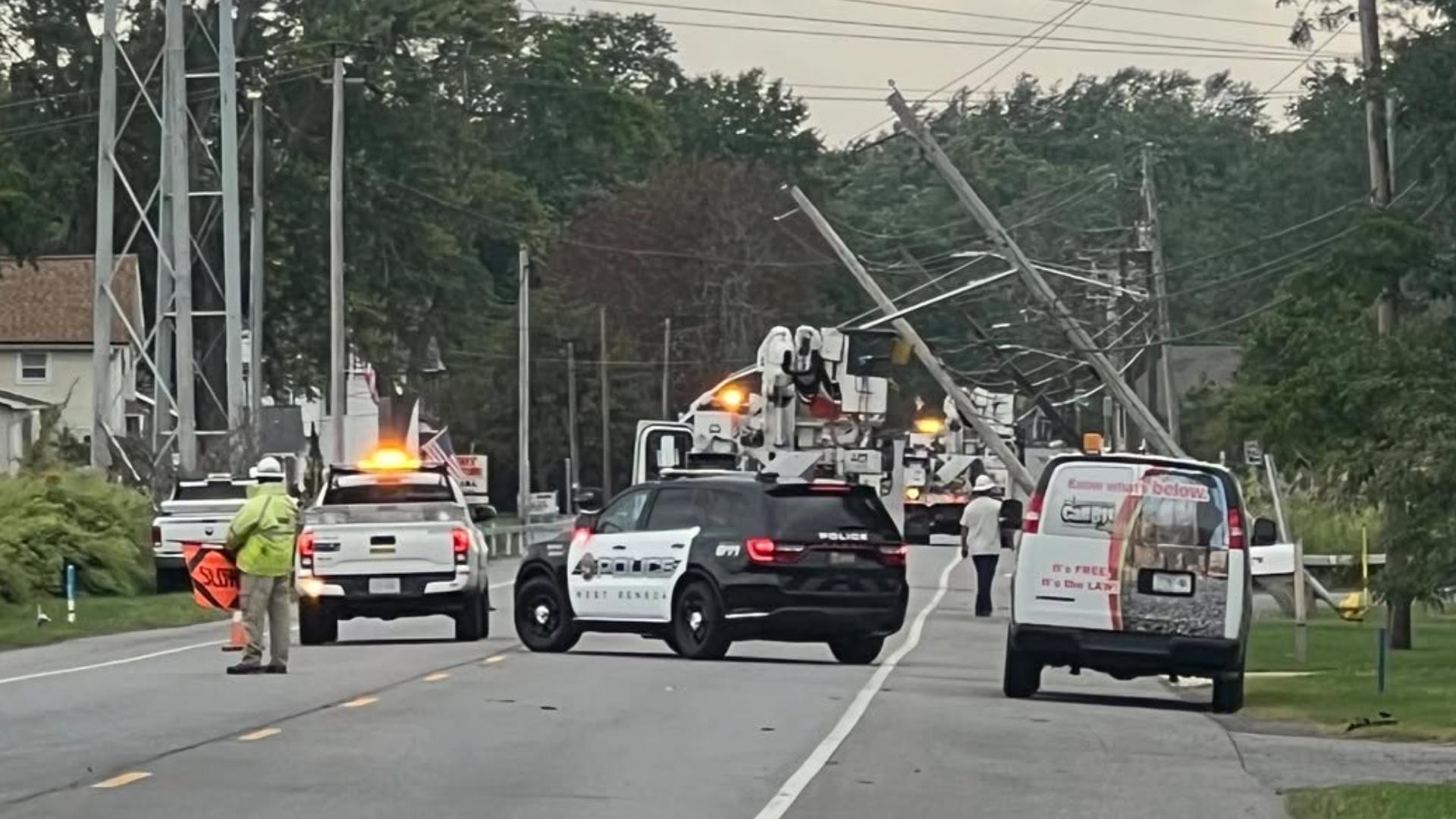Clinton Street restricted to one lane due to unstable utility poles in ...