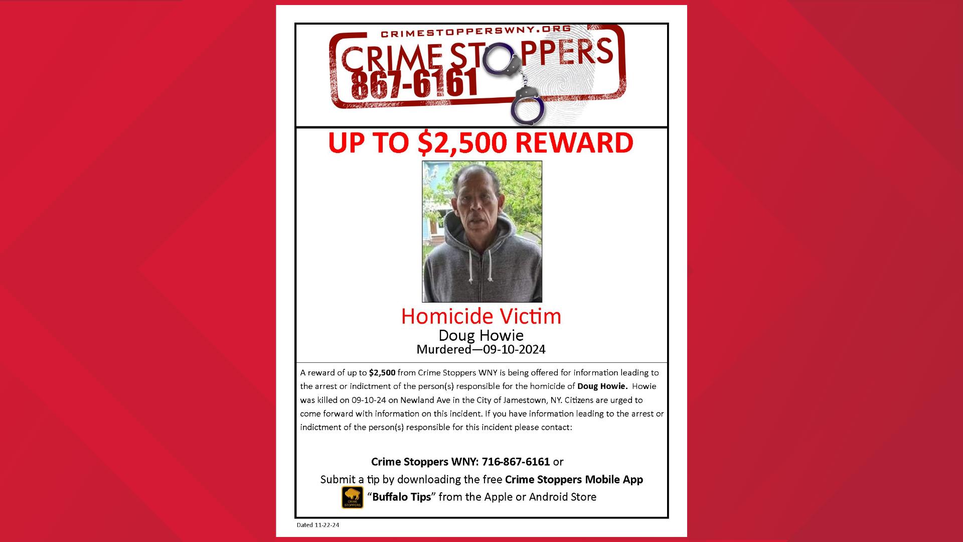 Crime Stoppers WNY offering a reward for information on a homicide ...